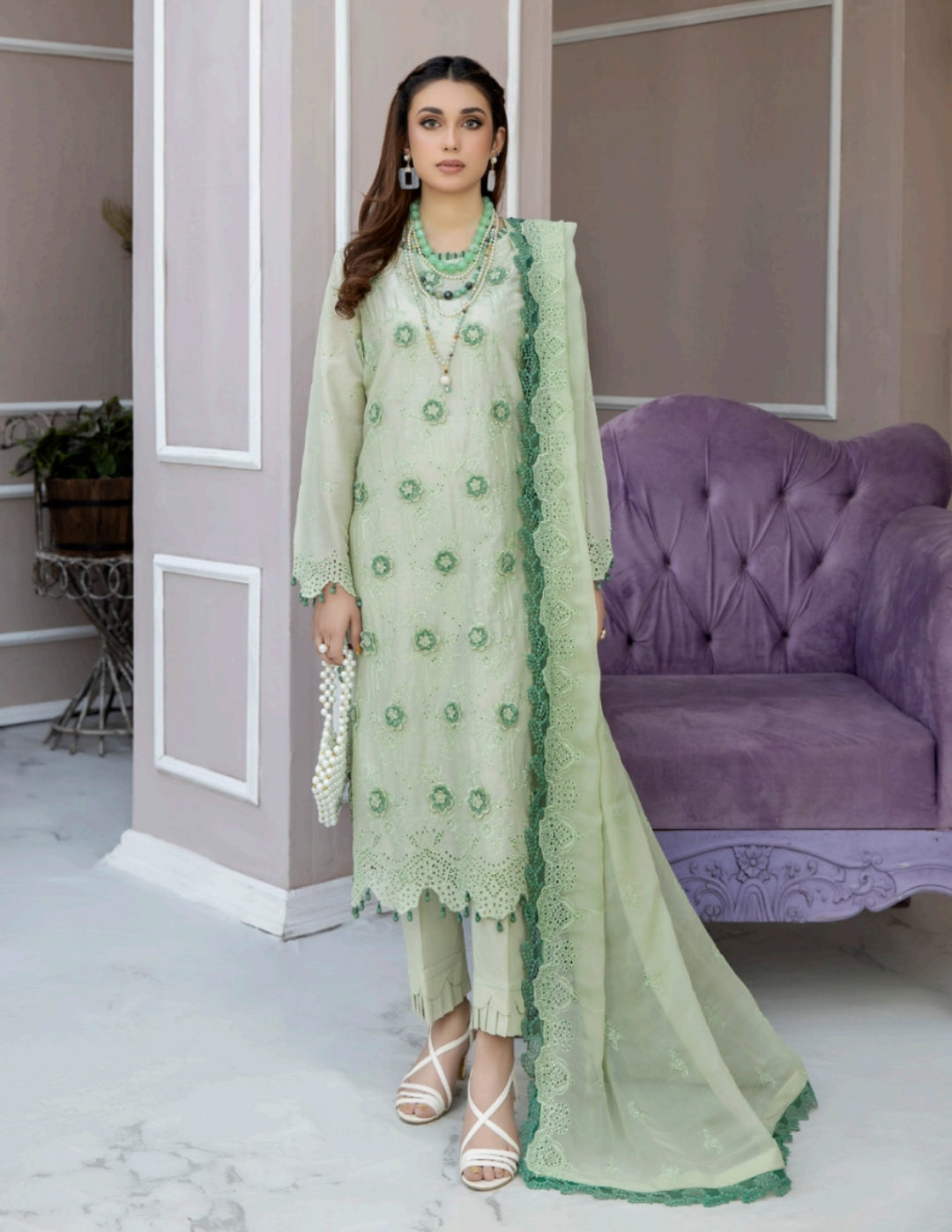 Adan Libas Chantelle Chikankari 2023 | Lily– azzahcollection.com